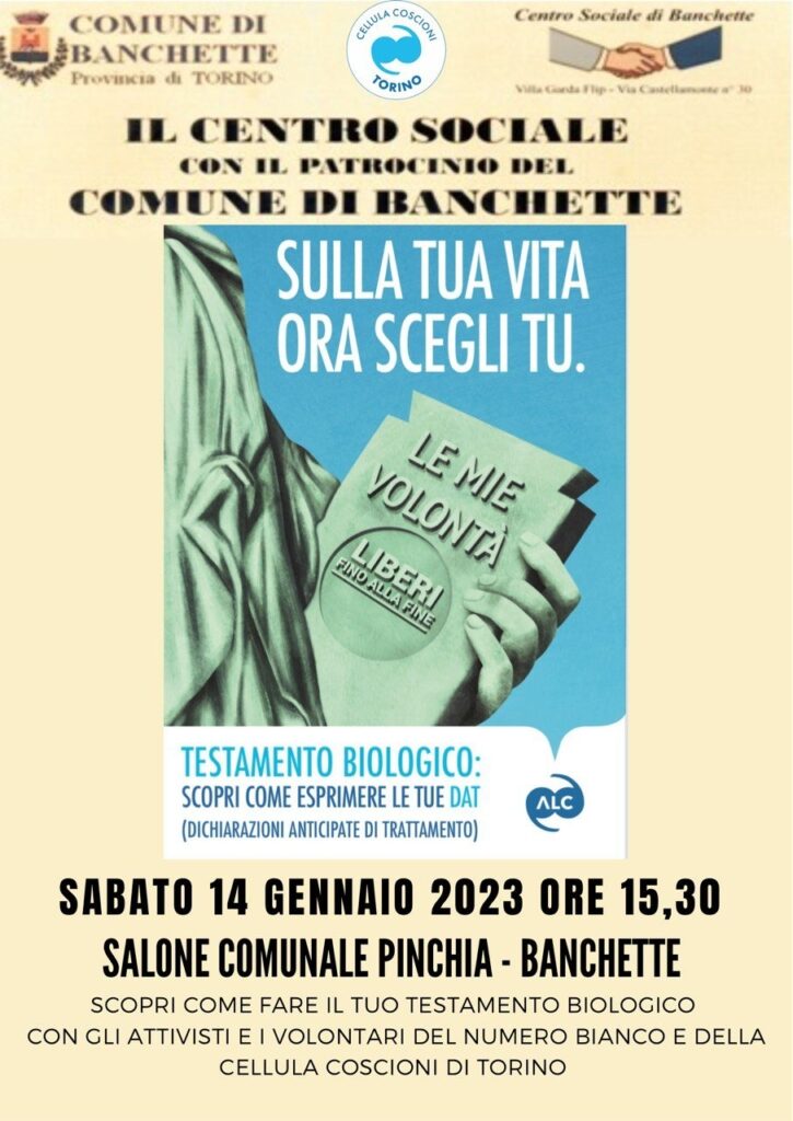 Evento: "Come fare il testamento biologico a Banchette (TO ...